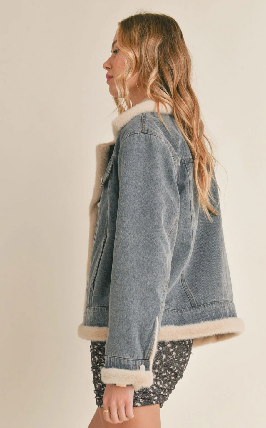 Zee Faux Fur Denim Jacket – Five 54 Clothing